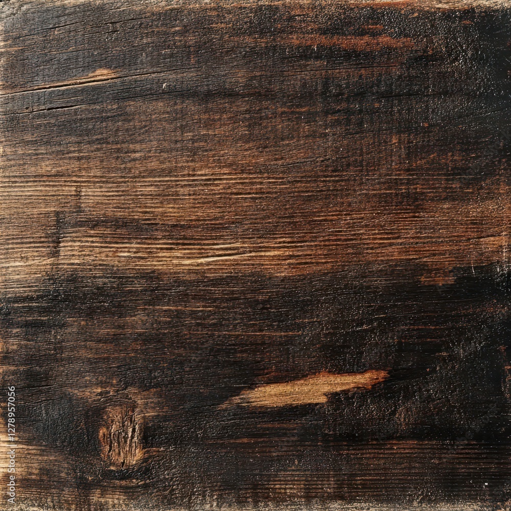 Authentic Top View of Aged Brown Wood Texture with Deep Dark Grains and ...