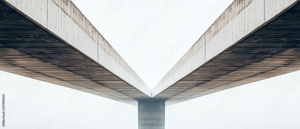 Symmetrical architecture showcases dual bridges converging in the sky ...