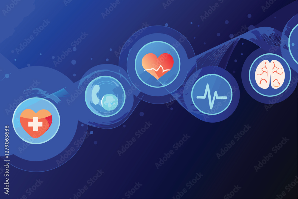Design a vibrant banner for a digital health tech company, showcasing ...