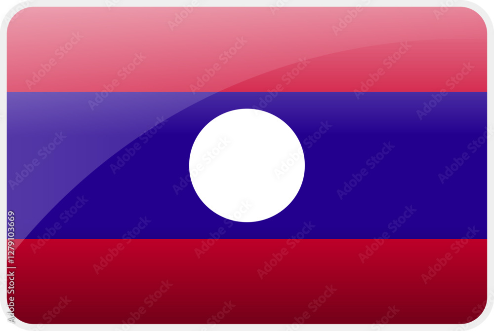 Flag Icon of Laos Country,National Vector Flag Iconic Symbol and Colors ...