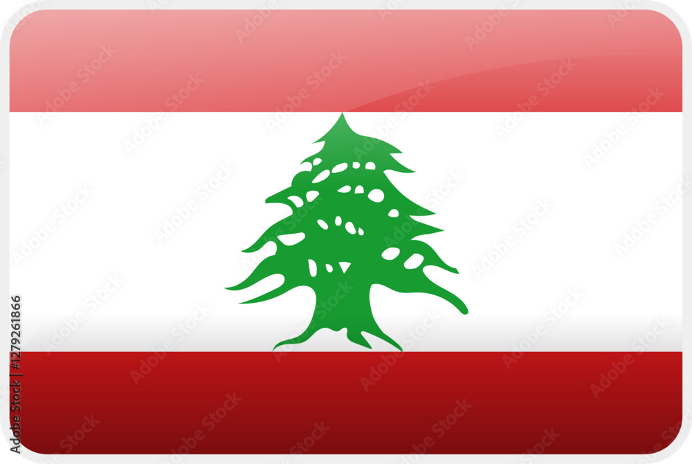 Flag Icon of Lebanon Country,National Vector Flag Iconic Symbol and ...