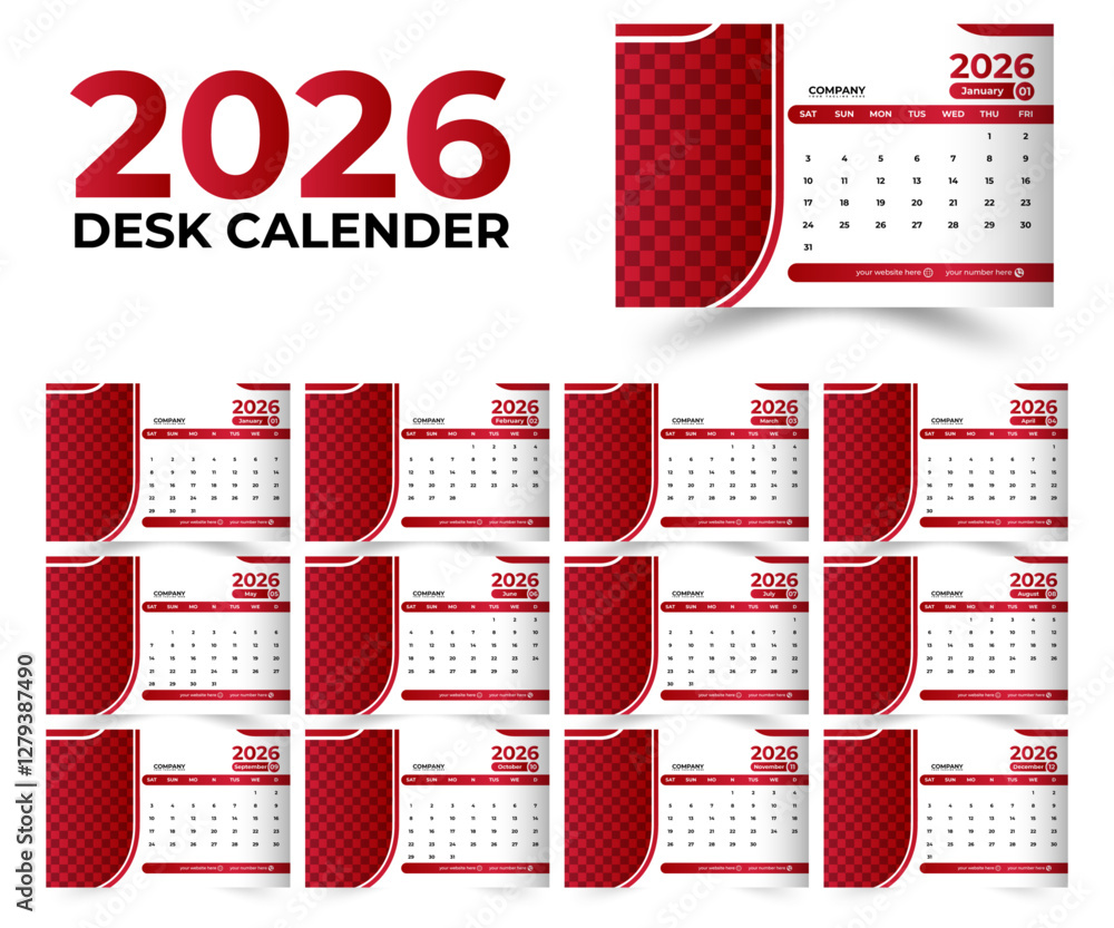 Desk Calendar designs for the year 2026. calendar 2026 template design ...