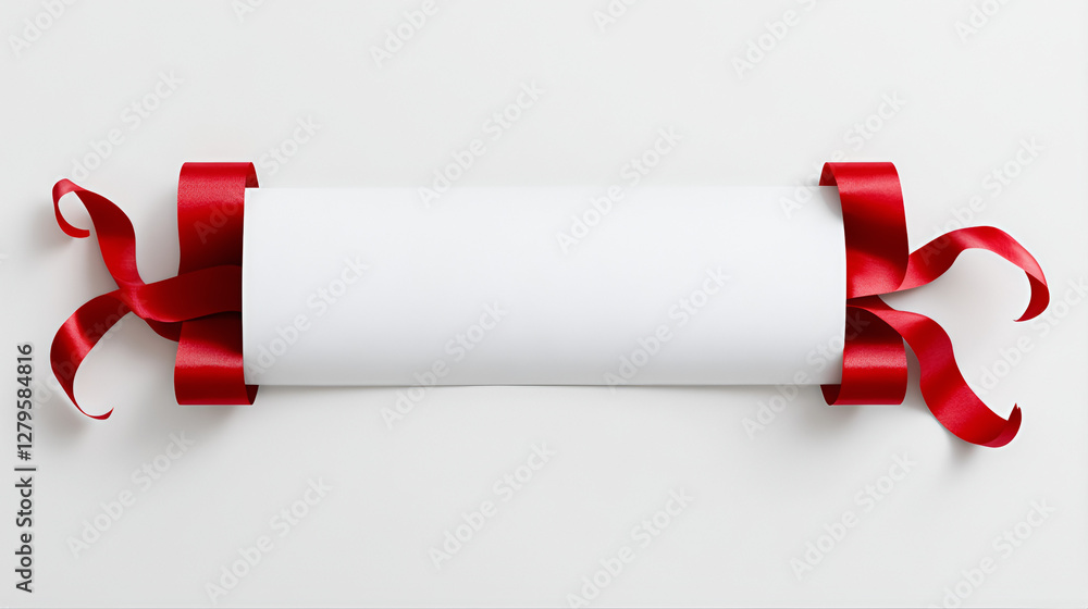 Academic achievements diploma scroll banner with ribbon isolated on ...