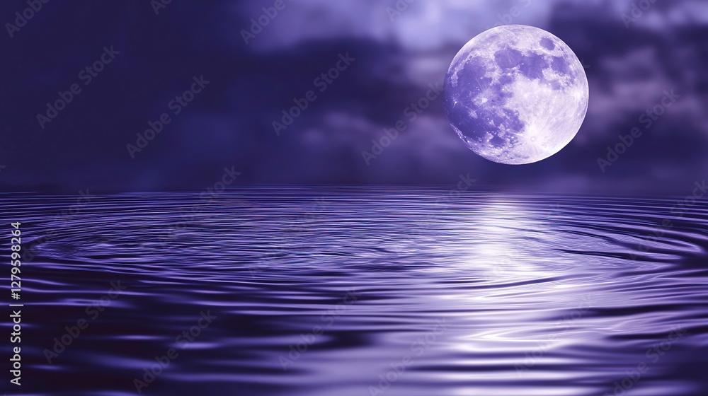 Moonlight dances on water surfaces, creating gentle ripples in a ...