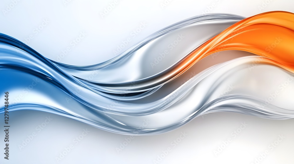 Metallic flow swirl wave or intertwined isolated on transparent ...
