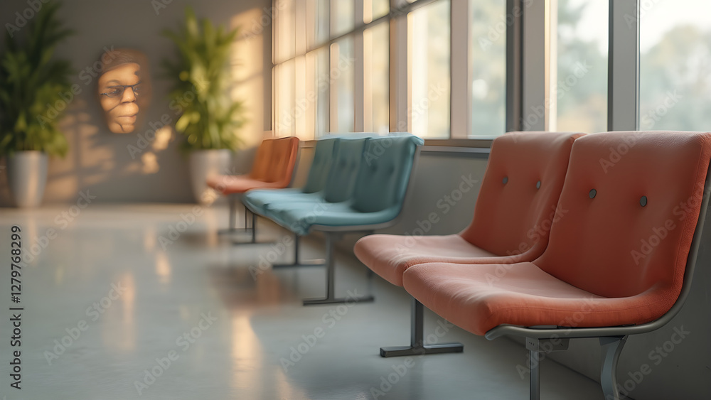 Photo Stock Gaussian blur effect in photography. Waiting room chair ...