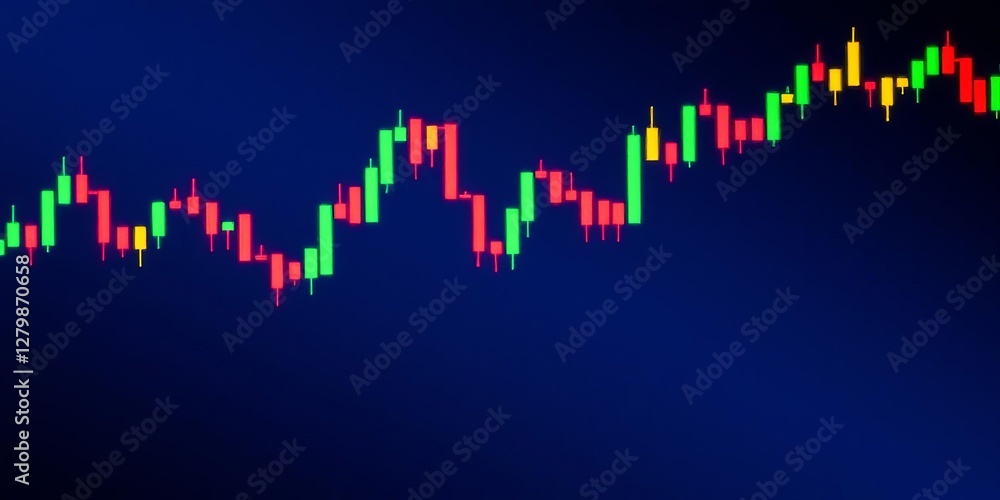 Simple bearish stock market graph shown with candlesticks, suitable as ...
