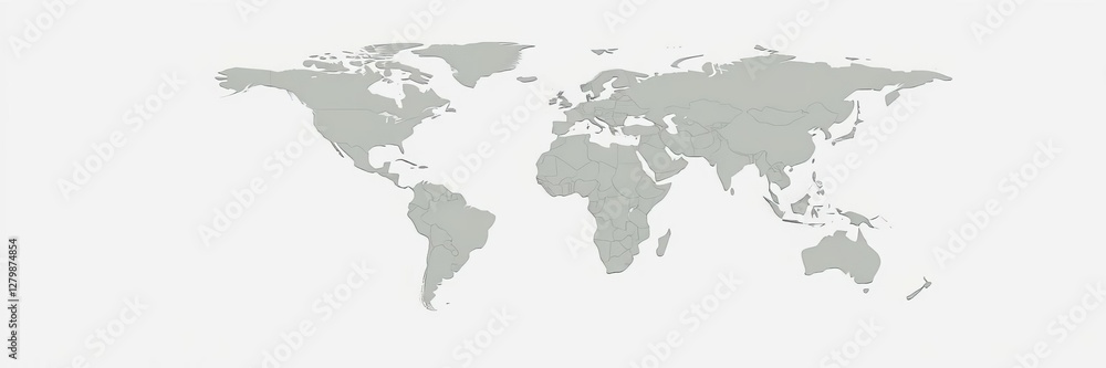 Minimalistic world vector map with stylized continents and simplified ...