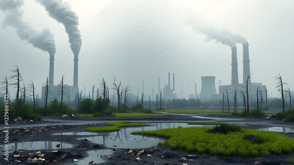 3D art , Environmental Impact of Industrial Pollution and Climate ...