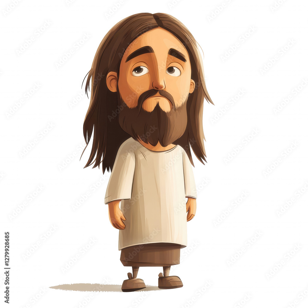 implistic cartoon of Jesus – transparent background religious Easter ...