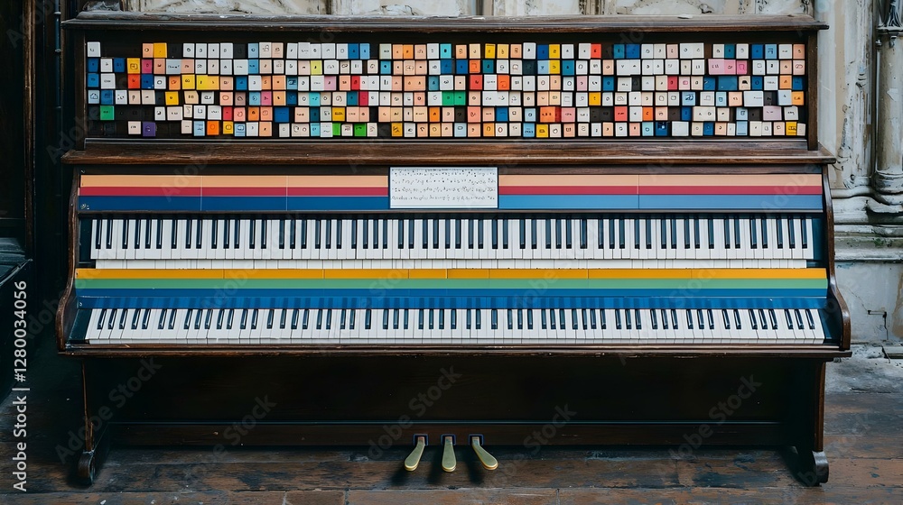 Piano Chord Chart Guide, a detailed book filled with colorful chord ...