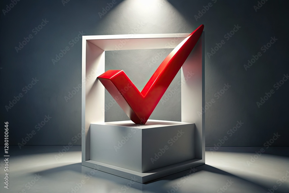 Red checkmark: success symbol. Stock photo depicting approval ...