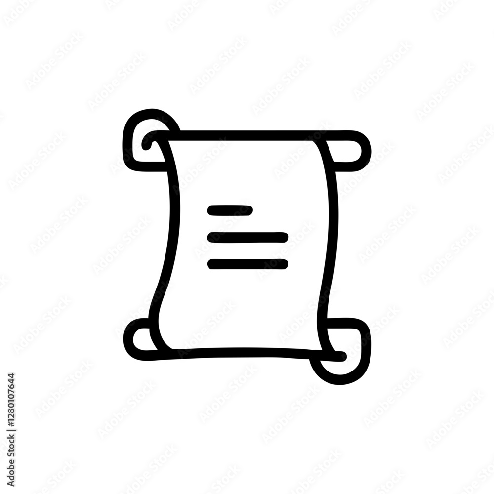 Scroll icon in minimalistic black outline style Stock Vector | Adobe Stock