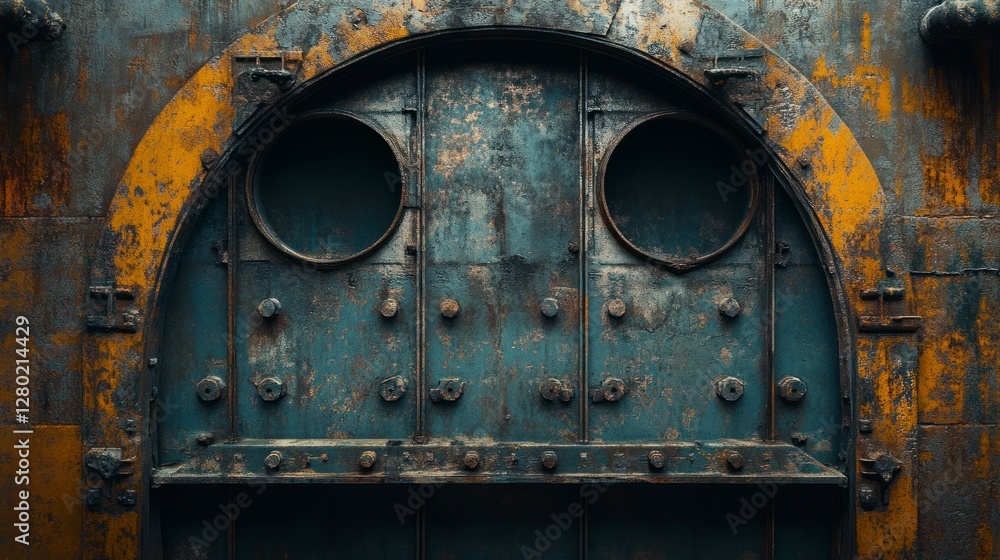 Industrial Molding Door with Rust and Patina Revealing Textures and ...