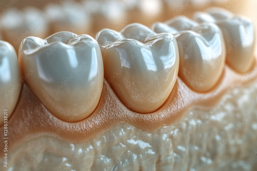 Close up of a tooth with a cavity visible, surrounded by healthy teeth ...