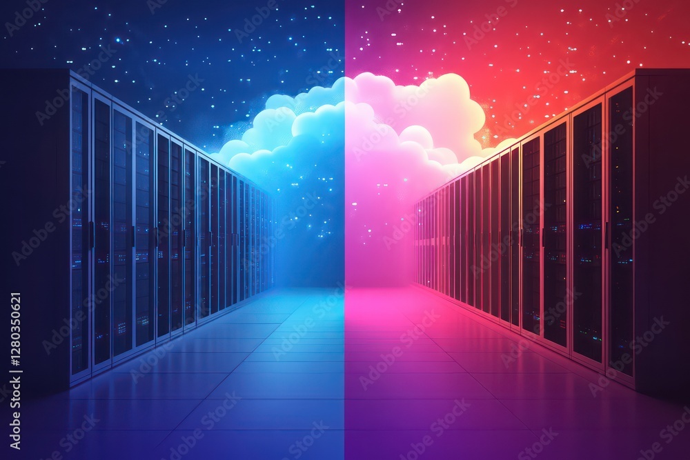 A side-by-side comparison of traditional servers vs. modern cloud-based ...