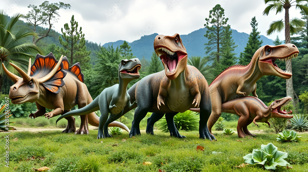 triceratops spinosaurus velociraptor tyrannosaurus rex stegosaurus and ...