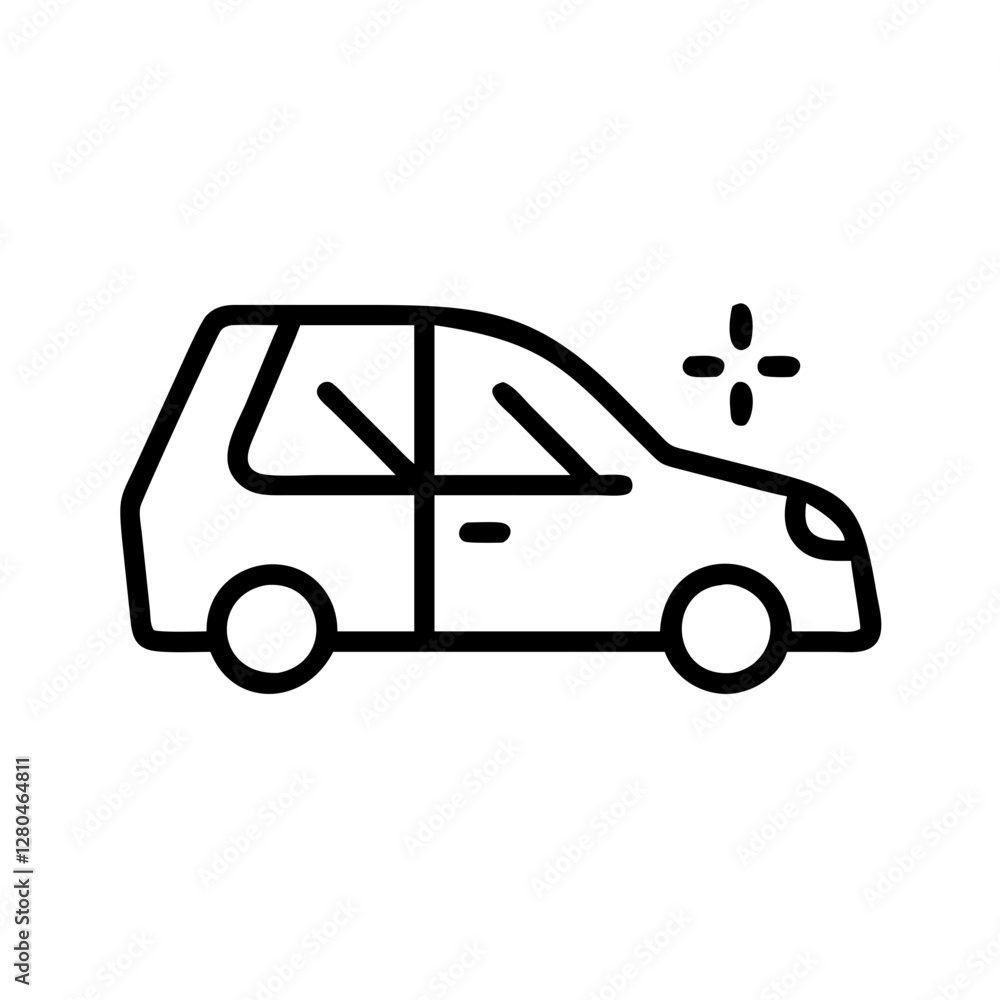 car service Car window tinting icon in black outline style Stock Vector ...