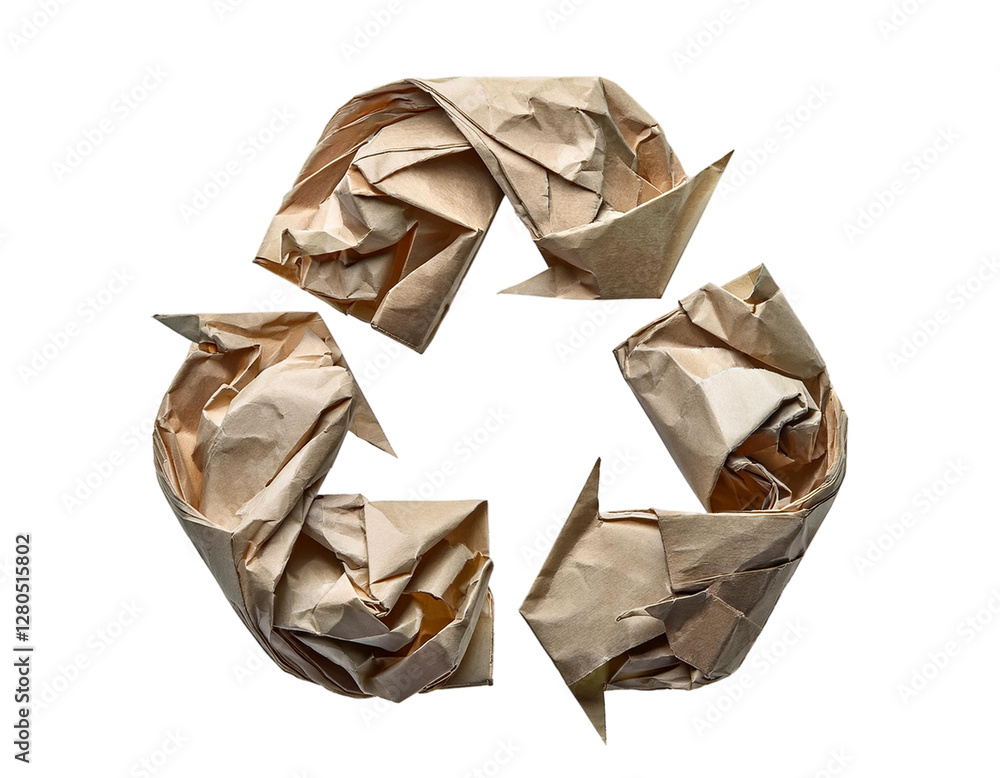 Crumpled paper waste isolated on transparent background with clipping ...