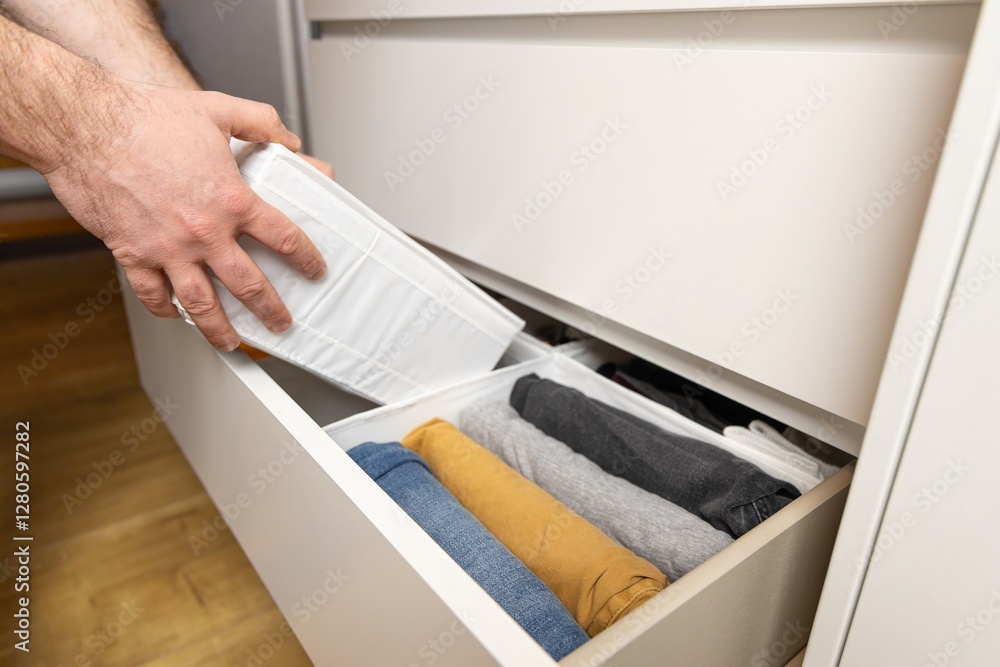 KonMari Method. The photo illustrates a popular method of storing ...