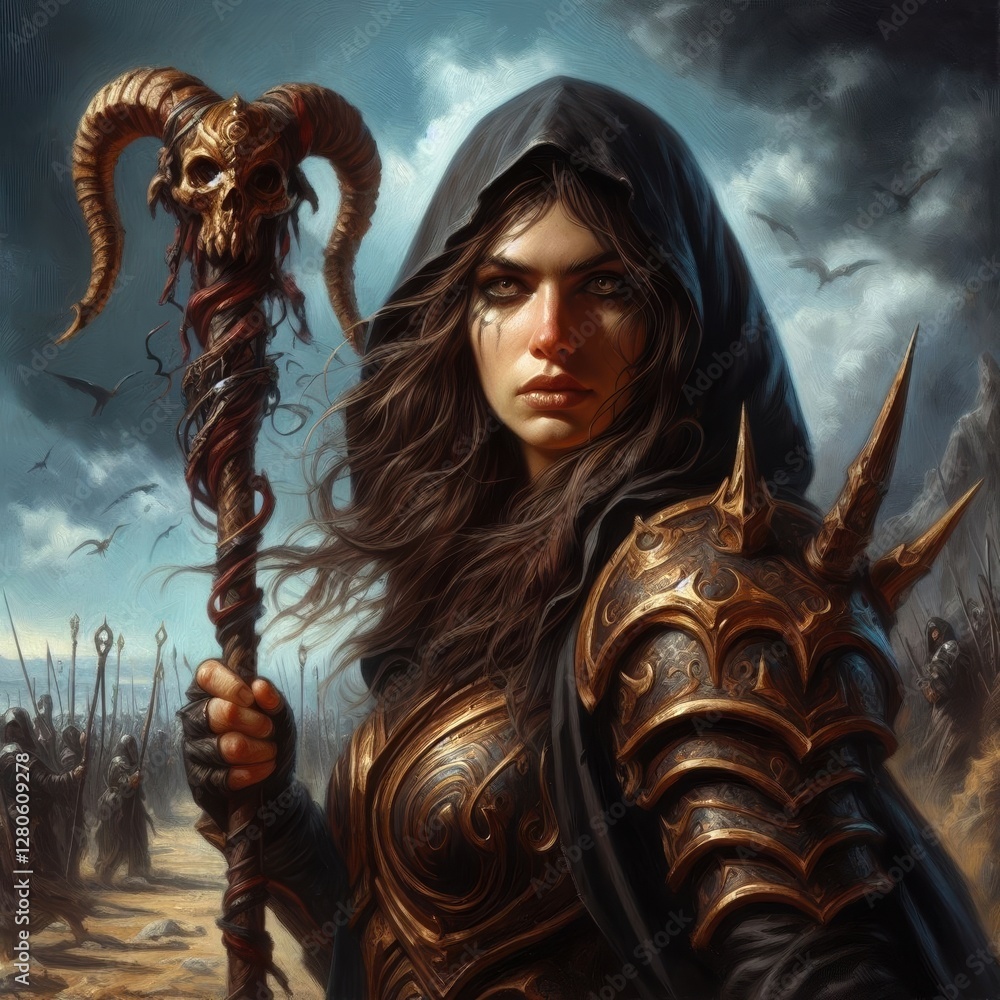 heroic fantasy portrait foreboding presence epic character mystical ...
