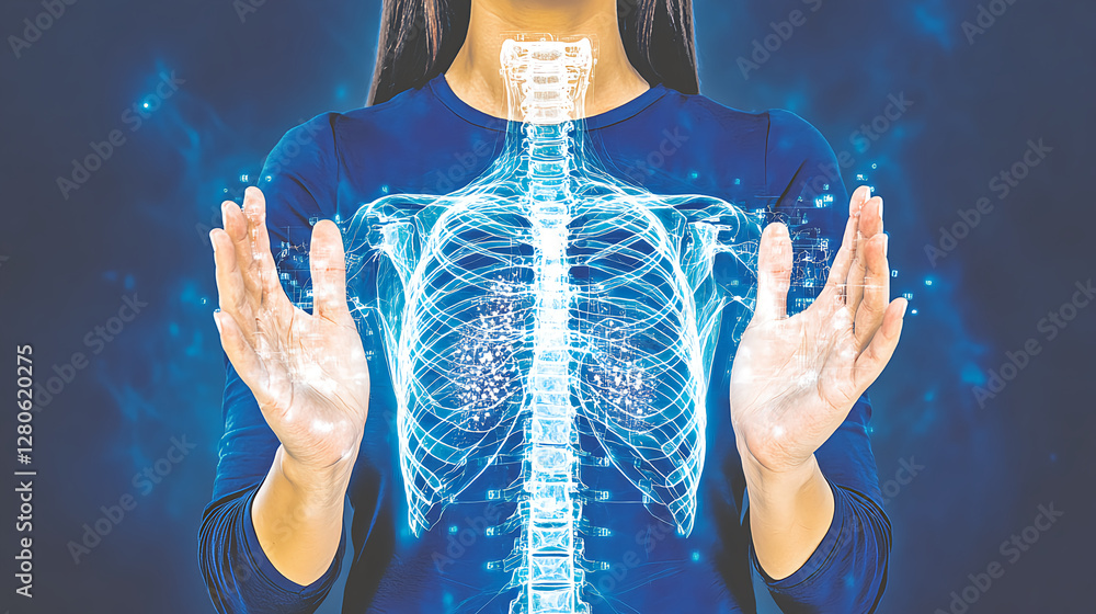 Exploring human anatomy lungs and spine visualization medical research ...