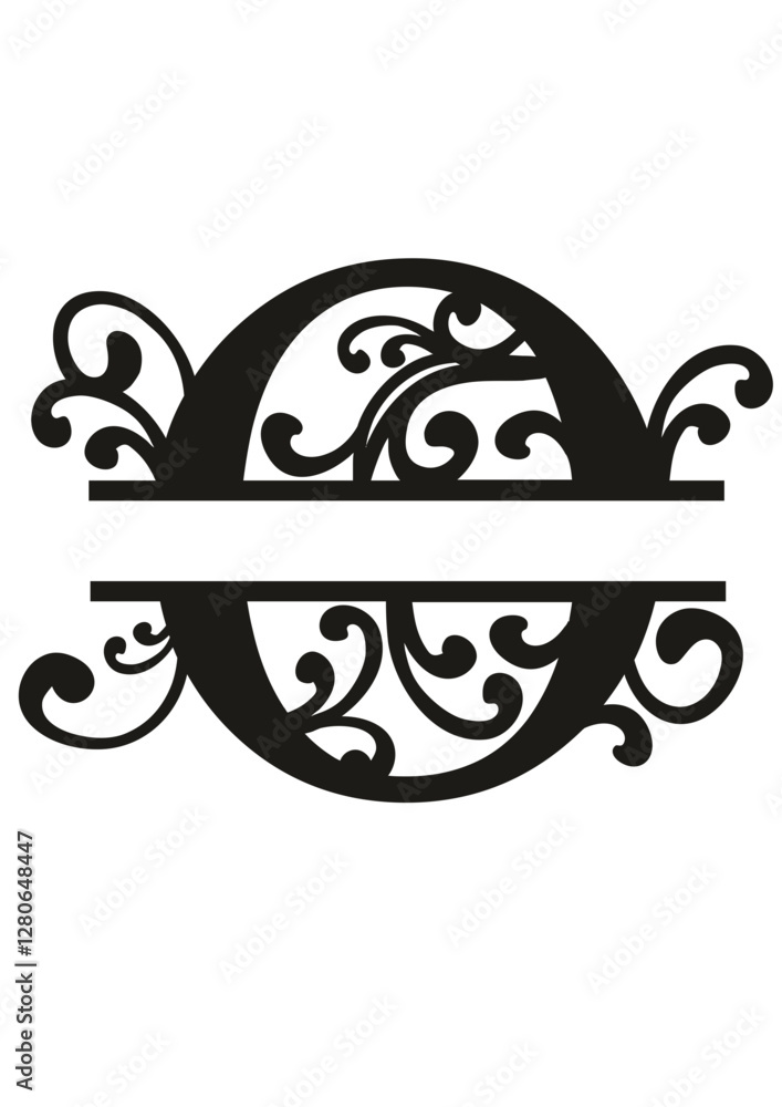 Split Letter Monograms Swirls A-Z SVG, Split Monogram Alphabet Letters ...