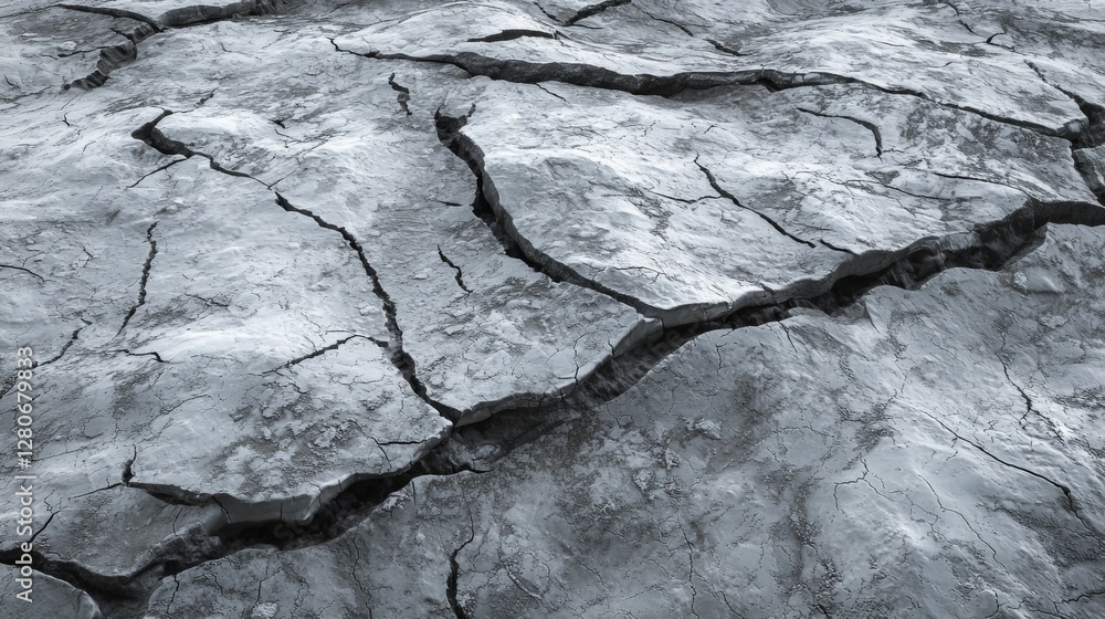 Cracked Dry Earth Surface Texture with Deep Fissures and Drought ...