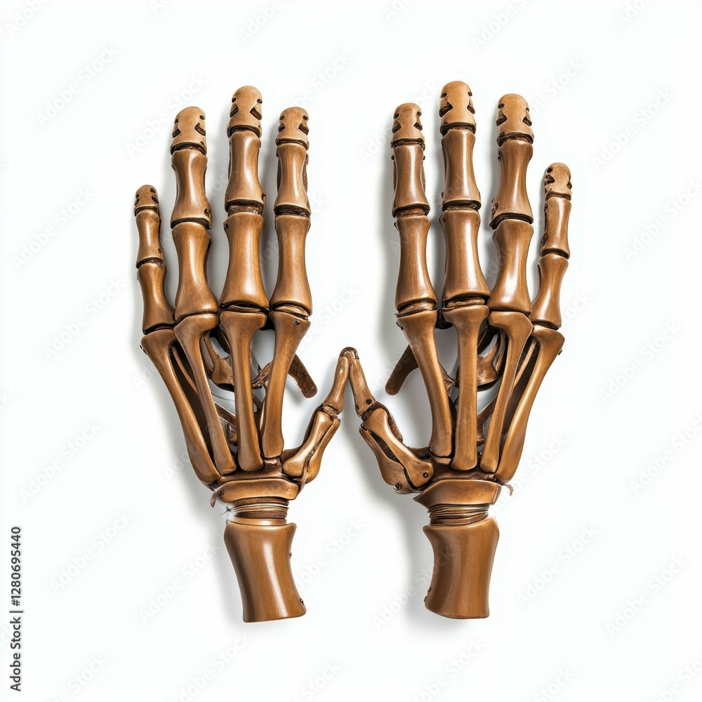 Anatomical Hands Articulation with Skeletal Finger Structure and Realistic Wooden Texture on ...
