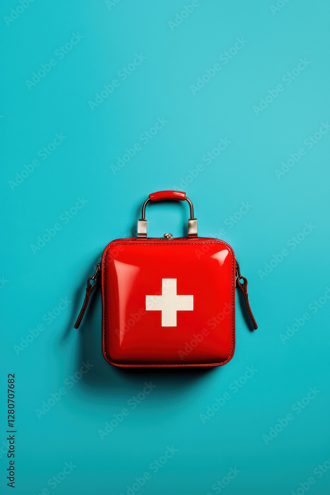 Essential First Aid Kit: A Vibrant Red & White Medical Companion for ...