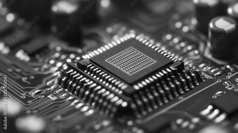 microscopic AI assistant microchip, embedded in daily objects for smart ...