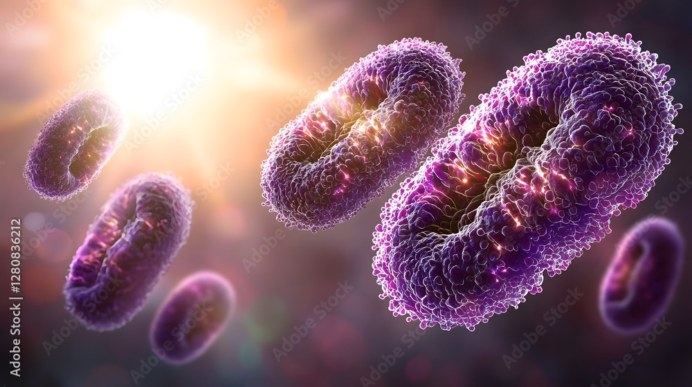 Detailed representation of gram positive bacteria under a gram staining ...