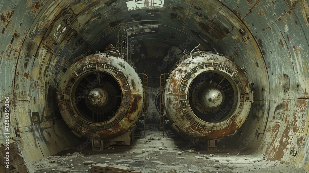 post apocalyptic landscape, desolate wasteland, ruined environment ...