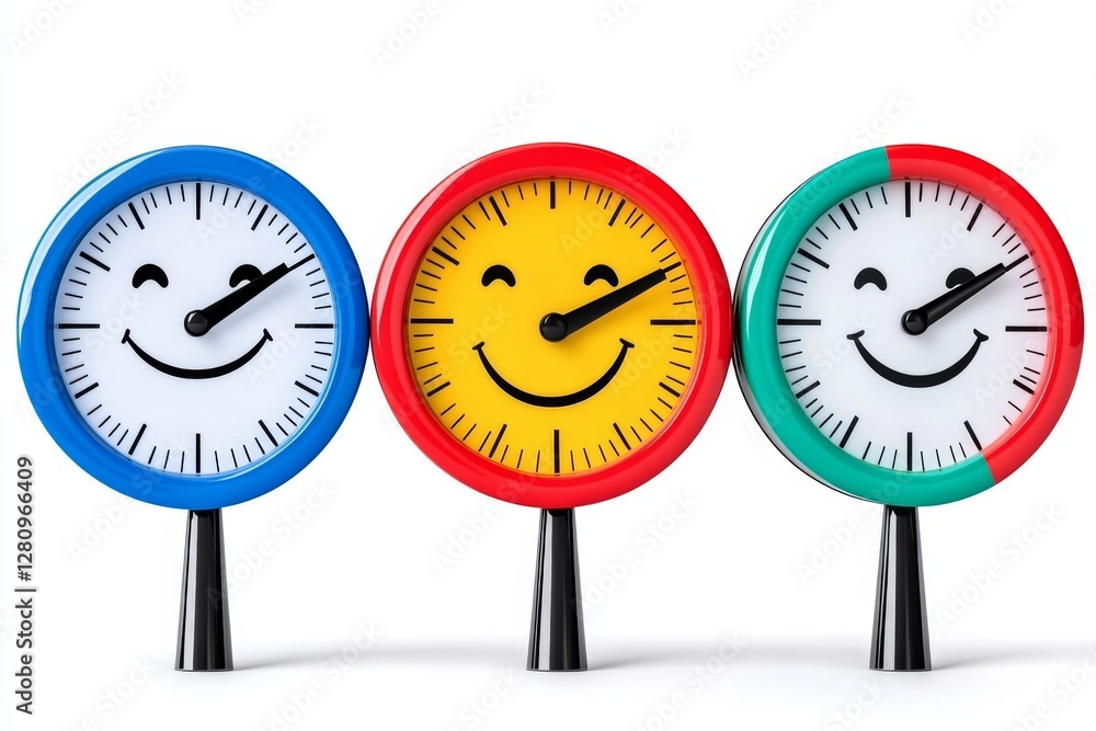 Customer satisfaction meter Stress level gauge graph Progress chart ...