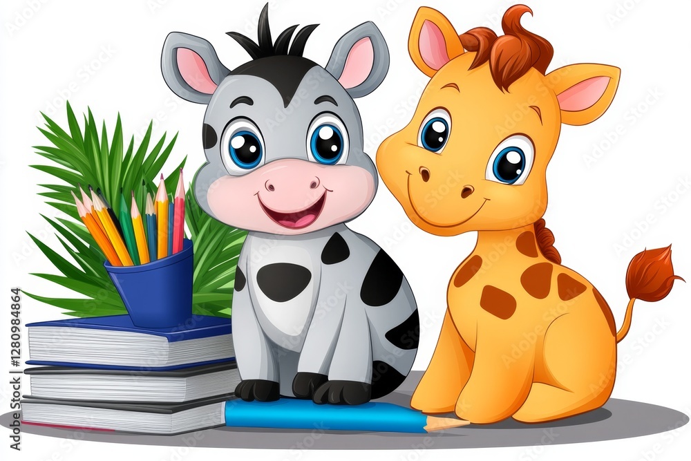 English alphabet with cute cartoon animals for kids education Letter ...