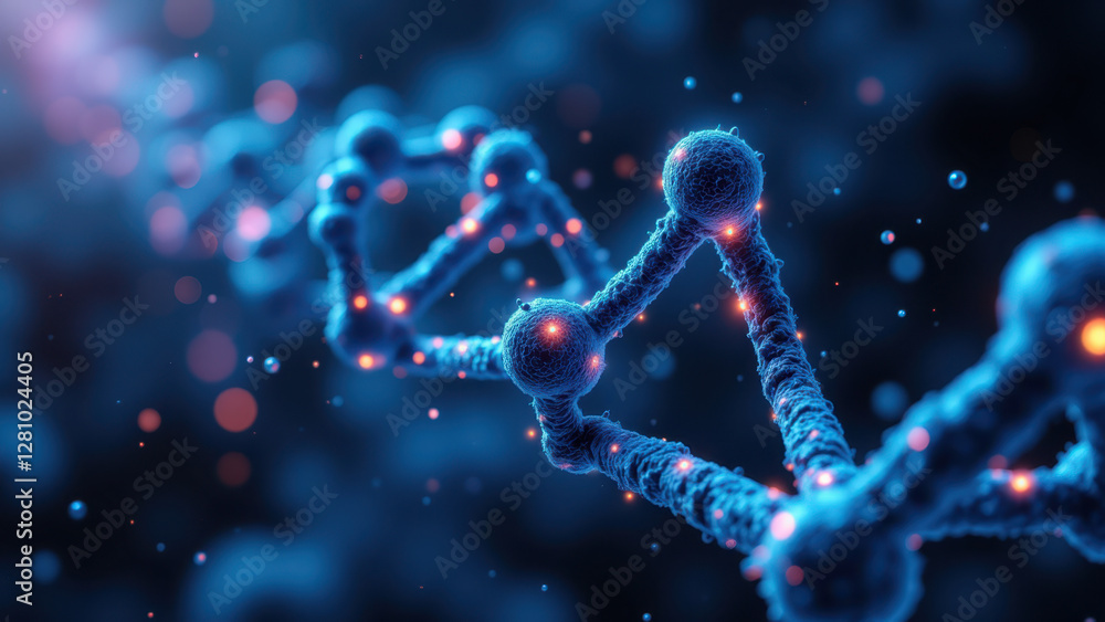 High-resolution rendering of Semaglutide molecular structure with ...