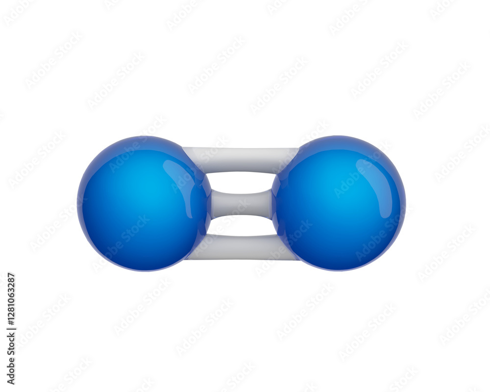 Molecule of Nitrogen. Diatomic gas. Molecular formula: N2. Chemical ...