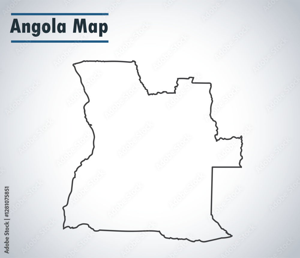Detailed Map of Angola Cities, Provinces, and Landmarks Stock Vector ...