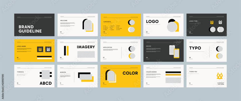 Brand identity design template. Brand guidelines templates. Logo and ...