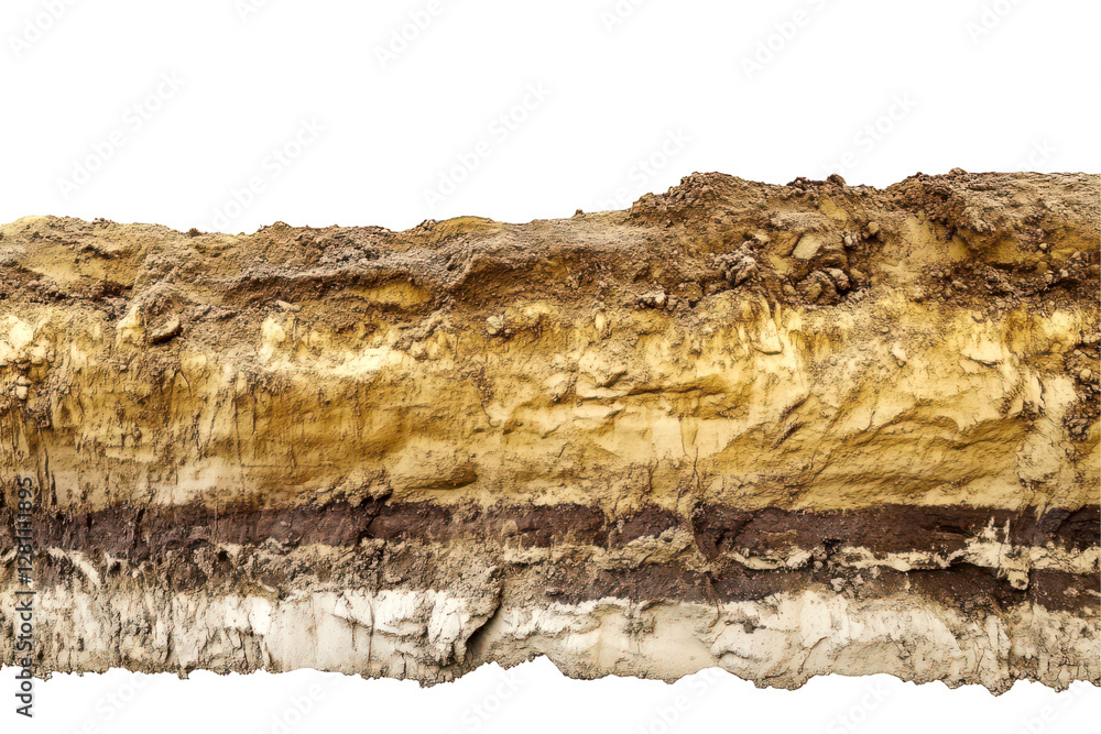 Cross-Section of Soil Layers Showing Different Texture and Color ...