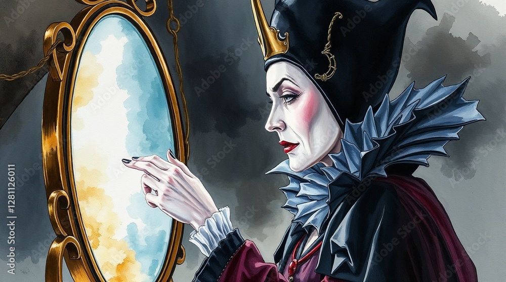 Illustration Stock Portrait of the Evil Queen, Snow White's Stepmother ...