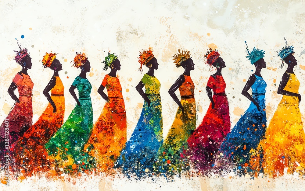 Cultural roots and community diversity, vibrant traditional attire ...