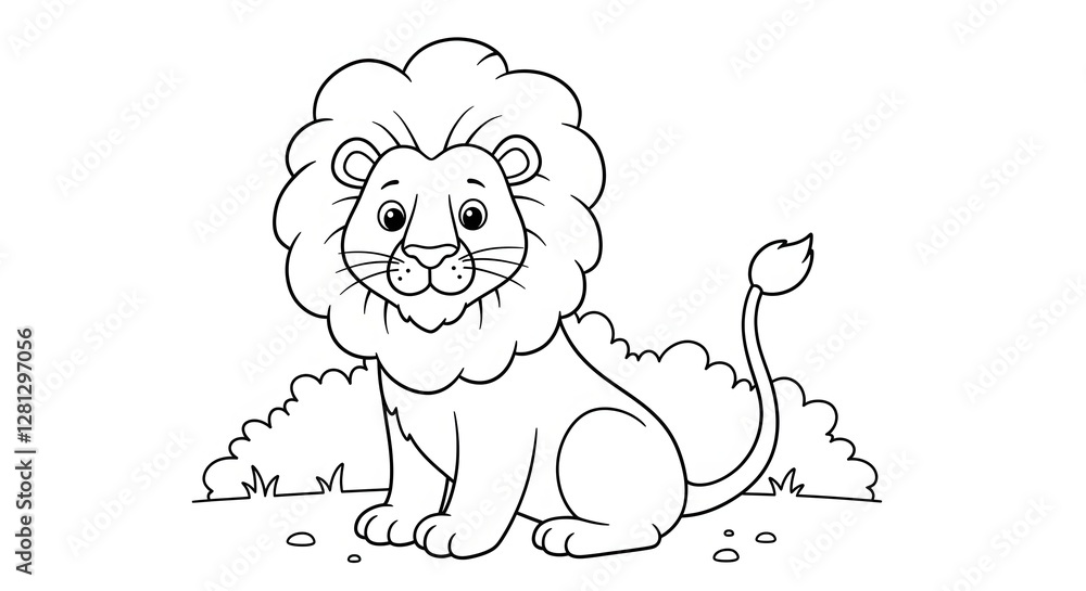 Cute and Majestic Lion – Easy and Fun Coloring Page for Kids and ...