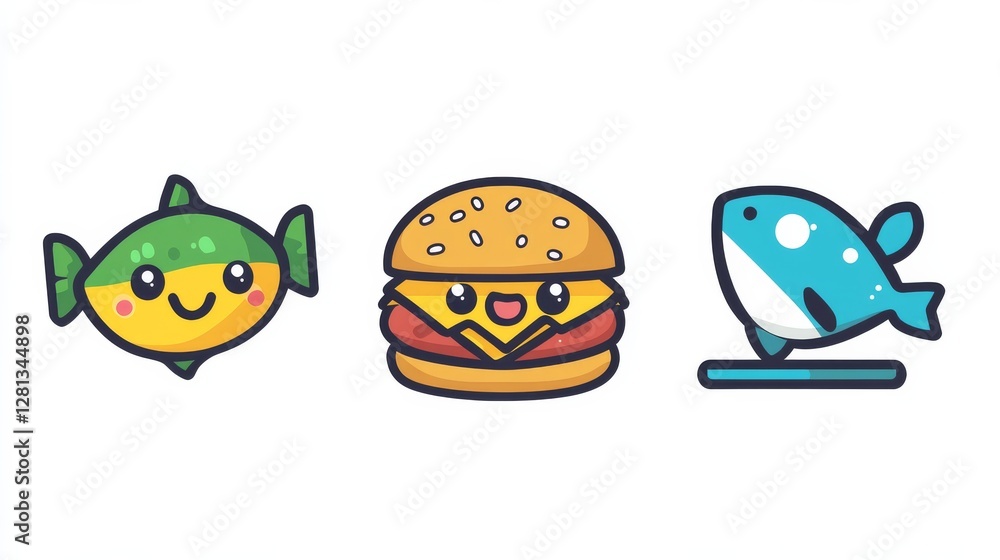 Combine multiple emojis to create unique, eye-catching designs. A fish ...
