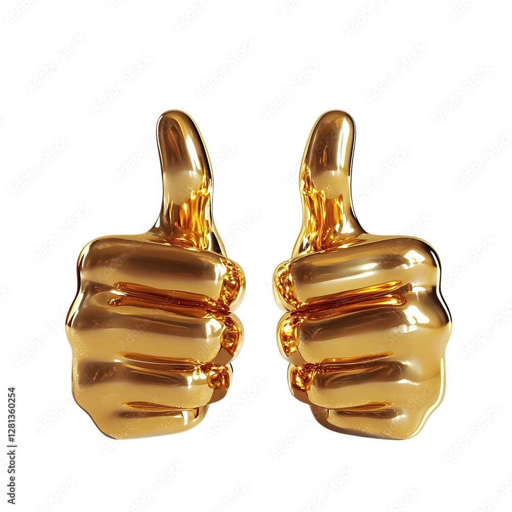 PNG Golden Thumbs Up Against Transparent Background for Success ...
