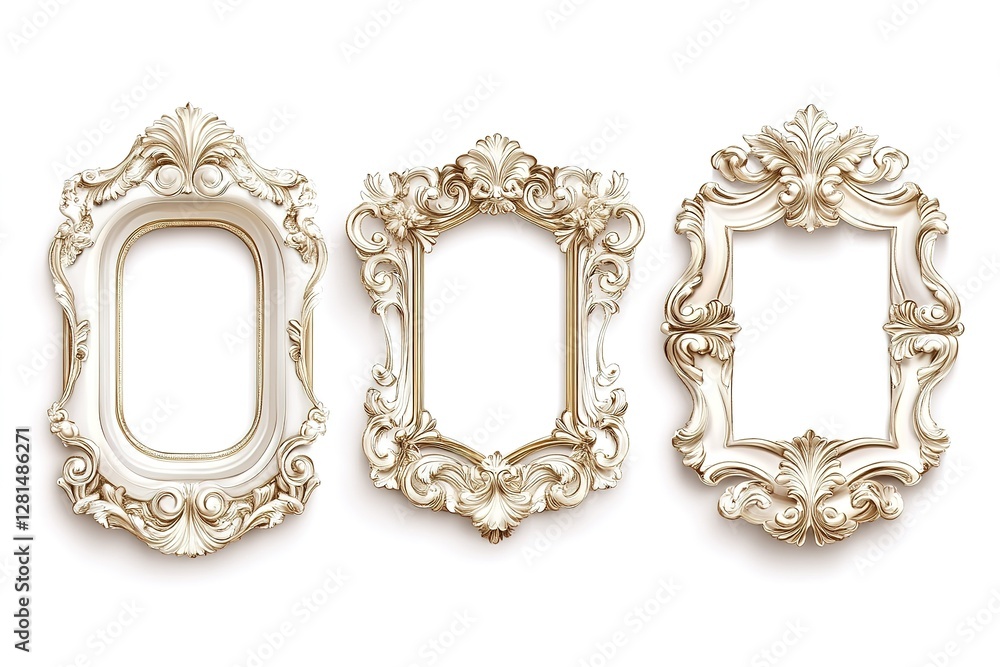 Elegant Vintage Golden and White Pi Symbols: A Trio of Retro-Styled Pi ...