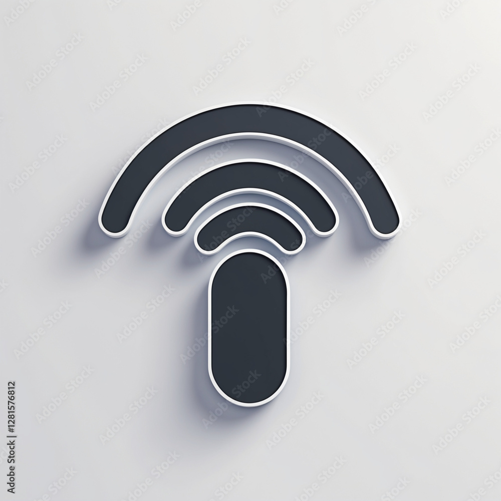 WiFi Signal Icon – Wireless Internet, Connectivity, and Network Symbol ...