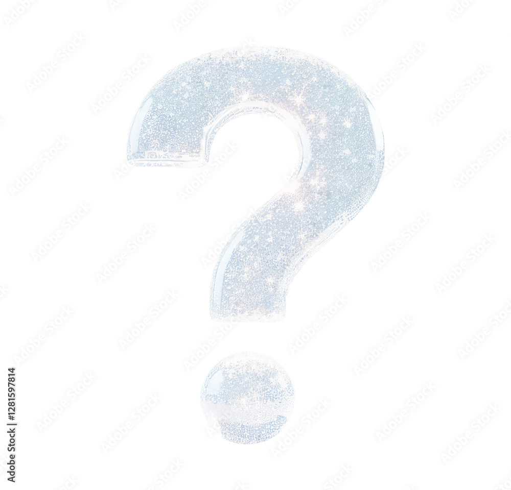 Glass transparent shiny 3D question mark, png sign, cut out text Stock ...