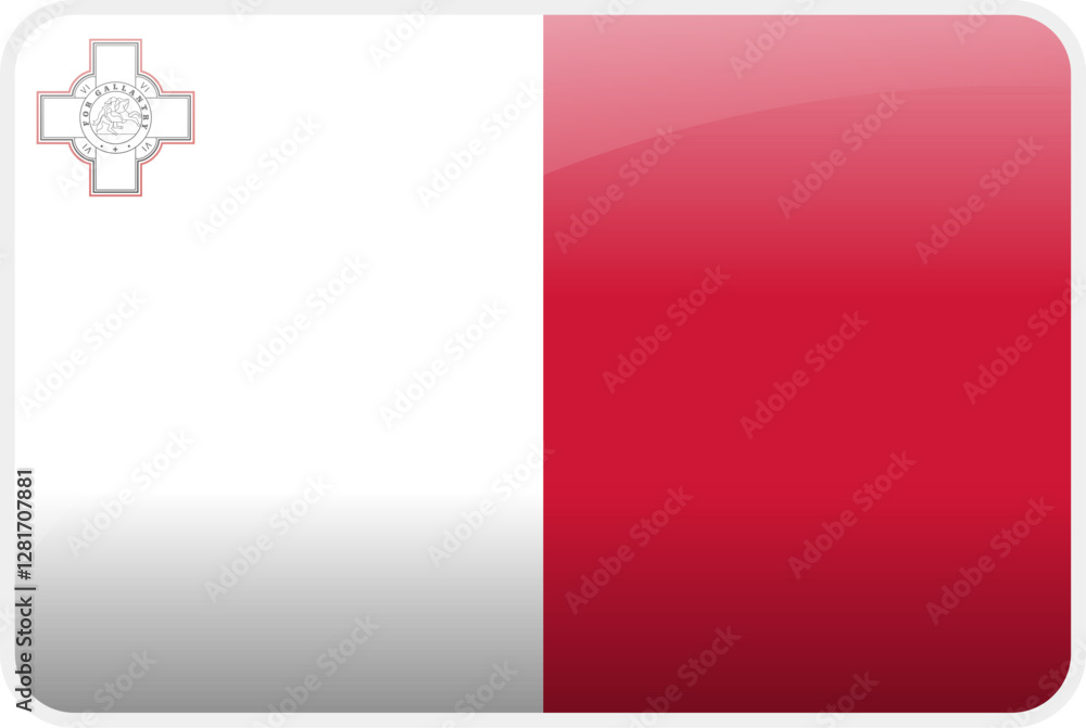 Flag Icon of Malta Country,National Vector Flag Iconic Symbol and ...