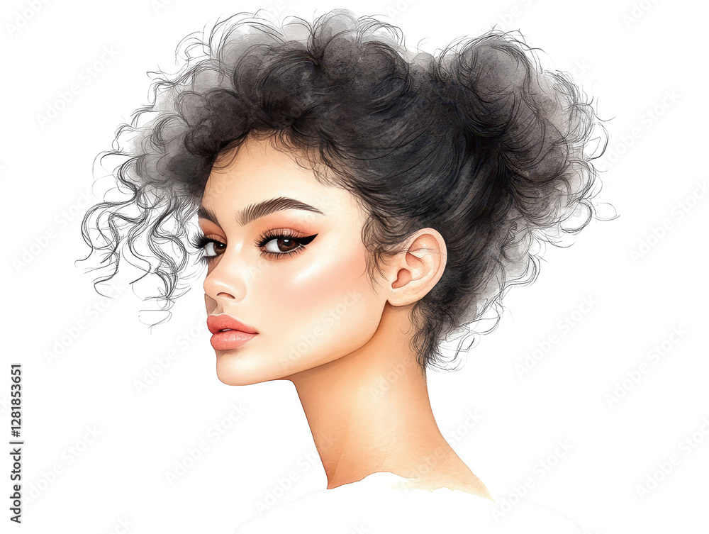 Striking black and white hair, a captivating portrait of woman's unique ...